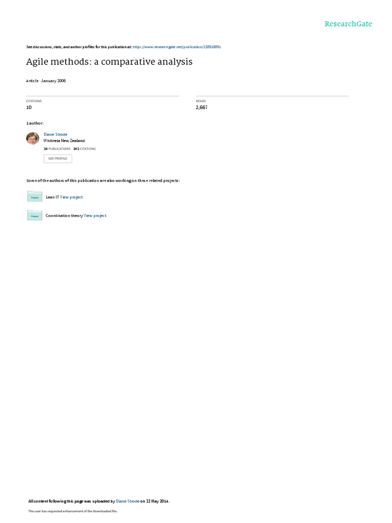 Agile Methods A Comparative Analysis | PDF | Software Development ...