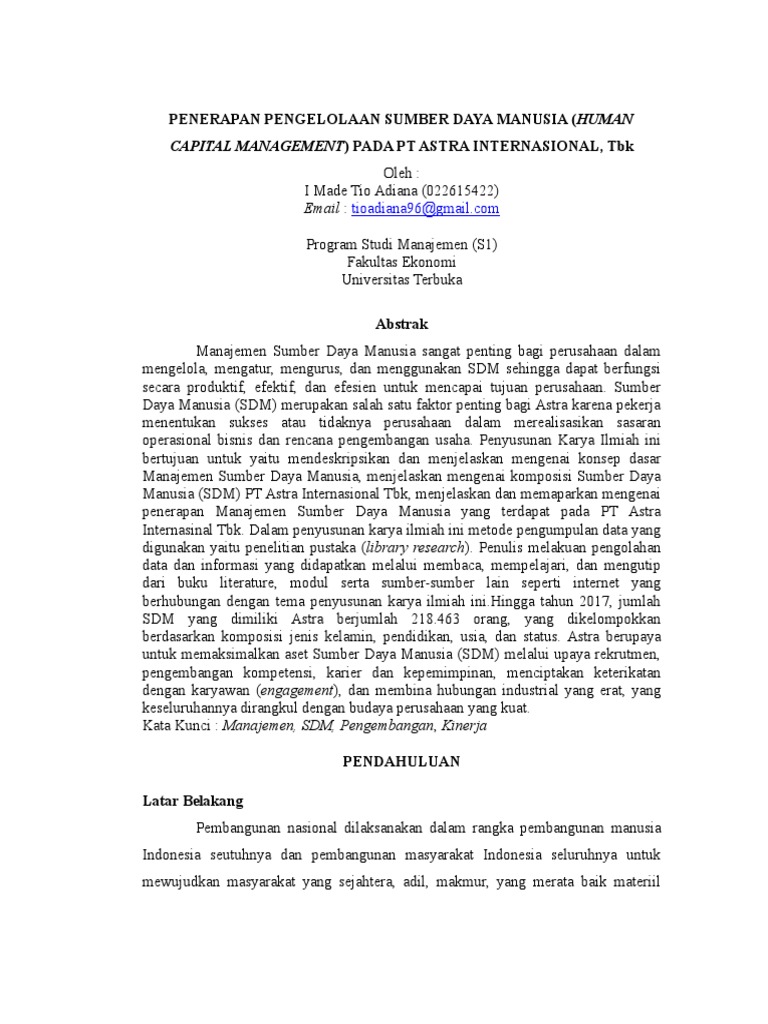 Karil Manajemen UT | PDF