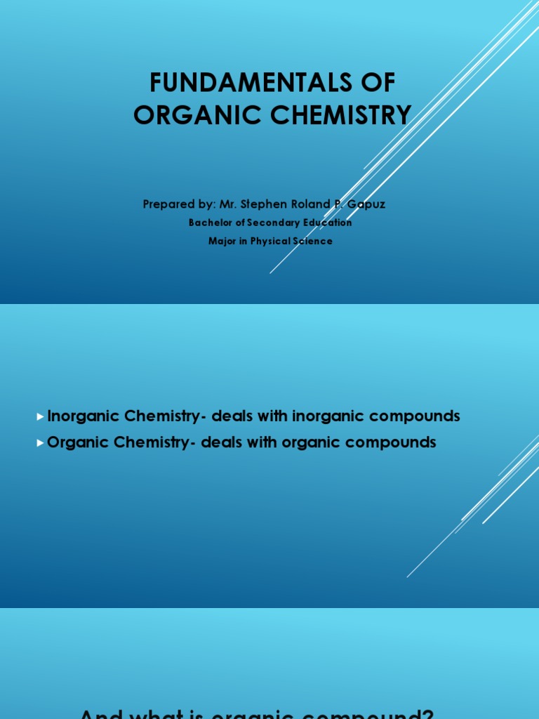 Fundamentals of Organic Chemistry | PDF | Chemical Compounds | Organic ...