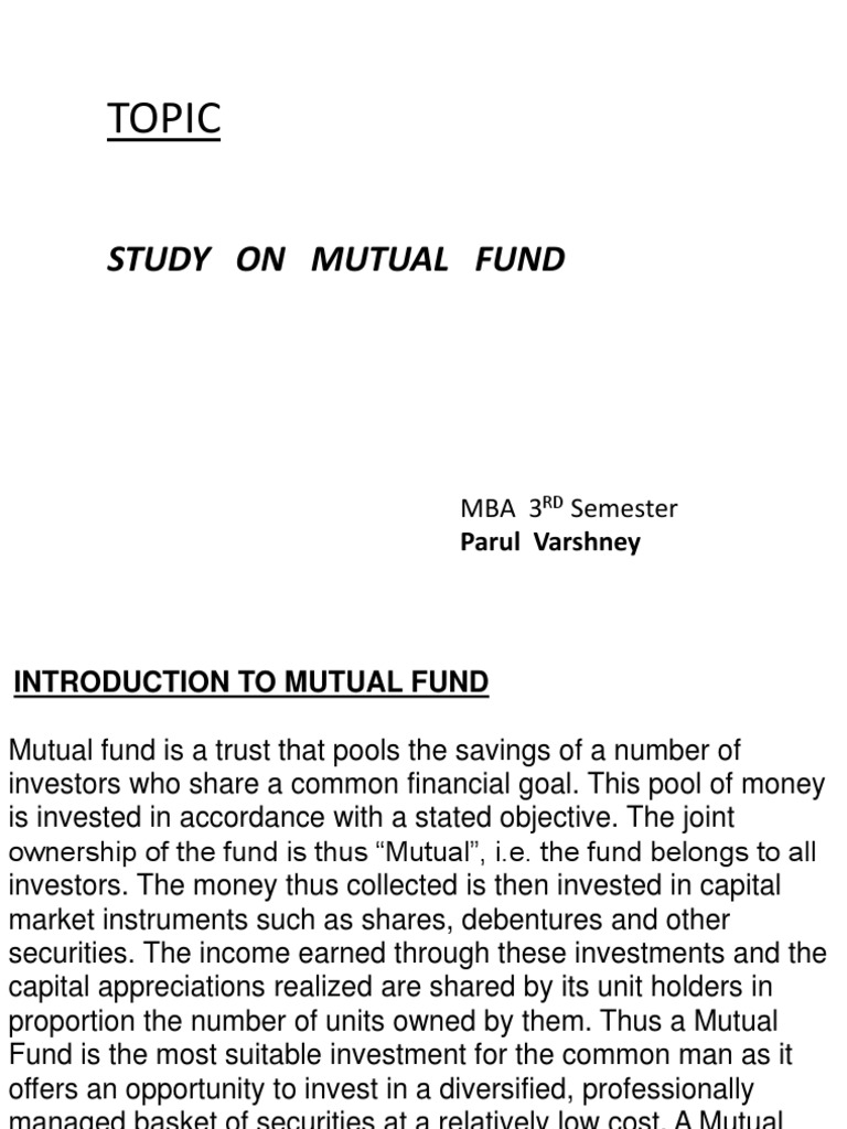 Mutual Fund PPT 123 | PDF | Mutual Funds | Investing