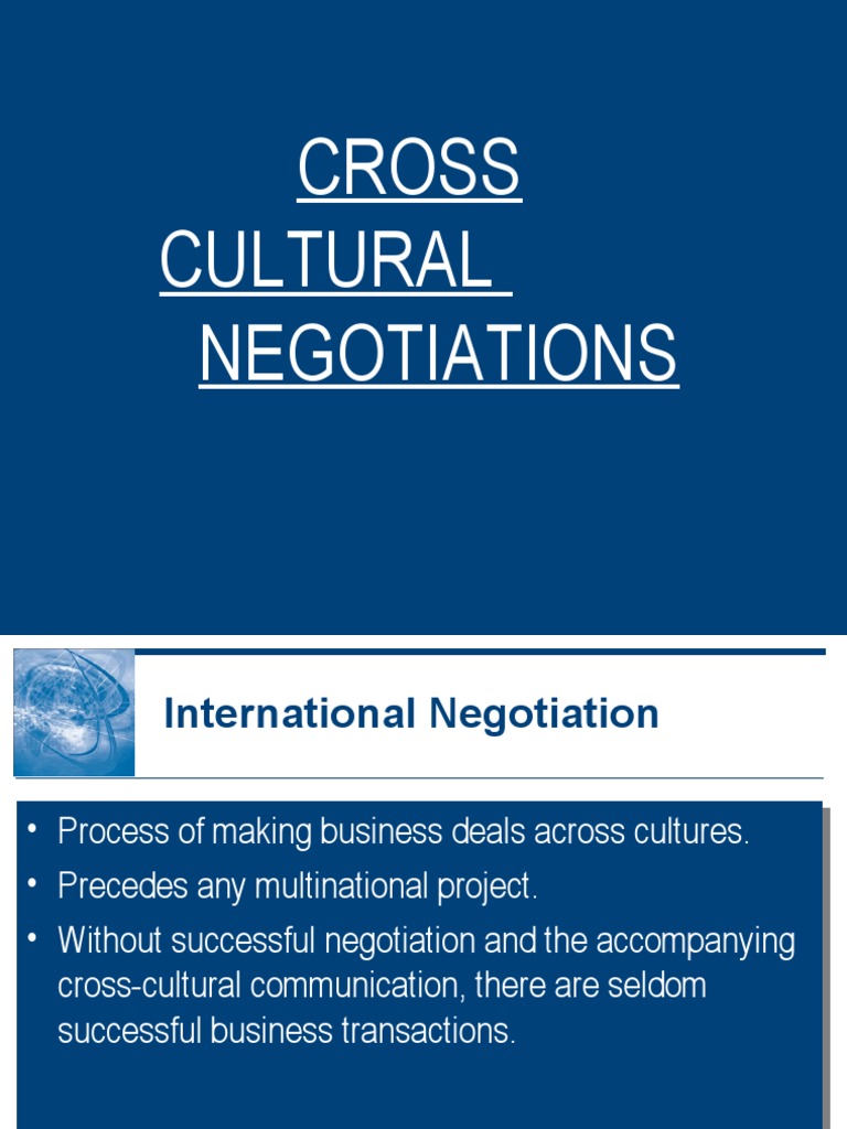 Cross Cultural Negotiations | PDF | Negotiation | Cognition
