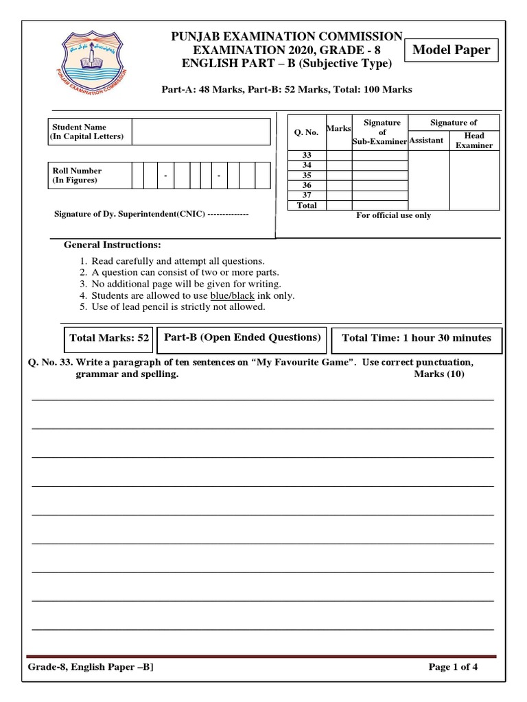 Grade 8-OEQ ENGLISH PDF | PDF | Pond | Nature