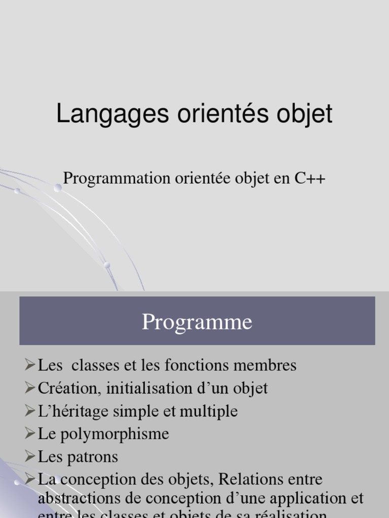 Formation en développement orienté objet | PDF | Programmation orientée objet | Classe ...