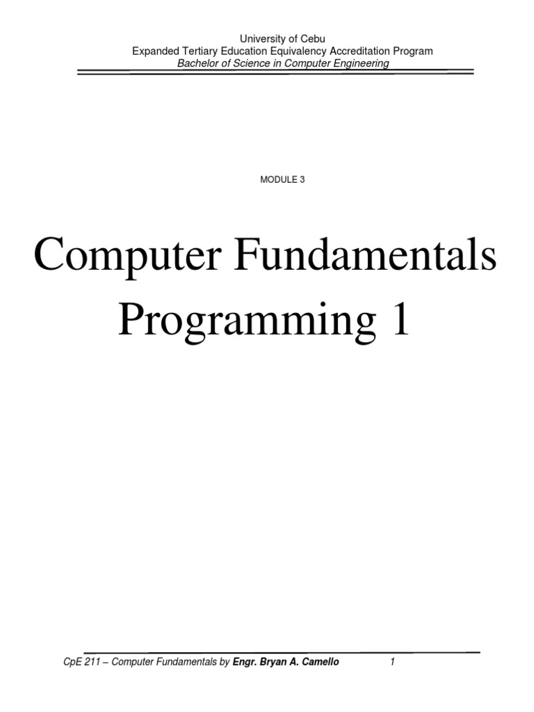 MODULE in Computer Fundamentals | PDF | Programming Language | Computer Program