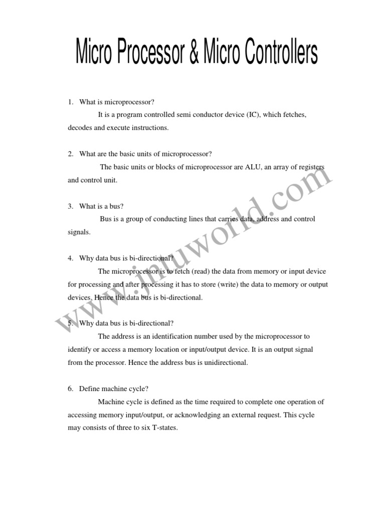 Microprocessor Micro Controllers | PDF | Central Processing Unit | Input/Output