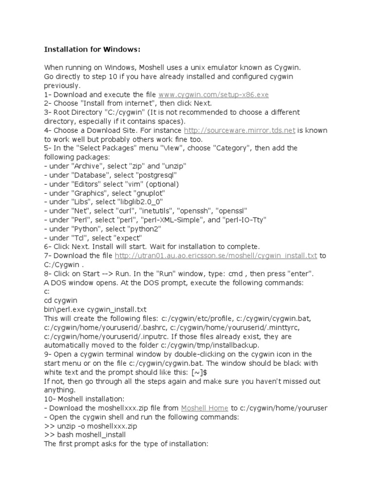 Moshell Installation - Windows | PDF | Zip (File Format) | Directory (Computing)