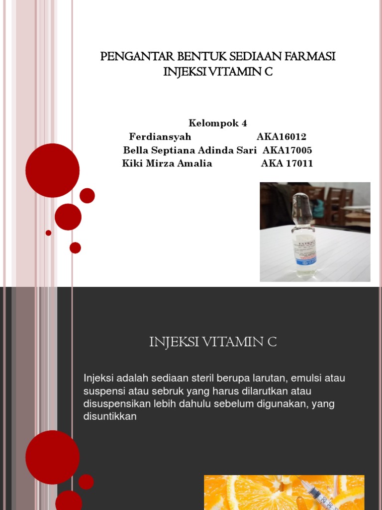 Injeksi Vitamin C Kelompok 4 | PDF