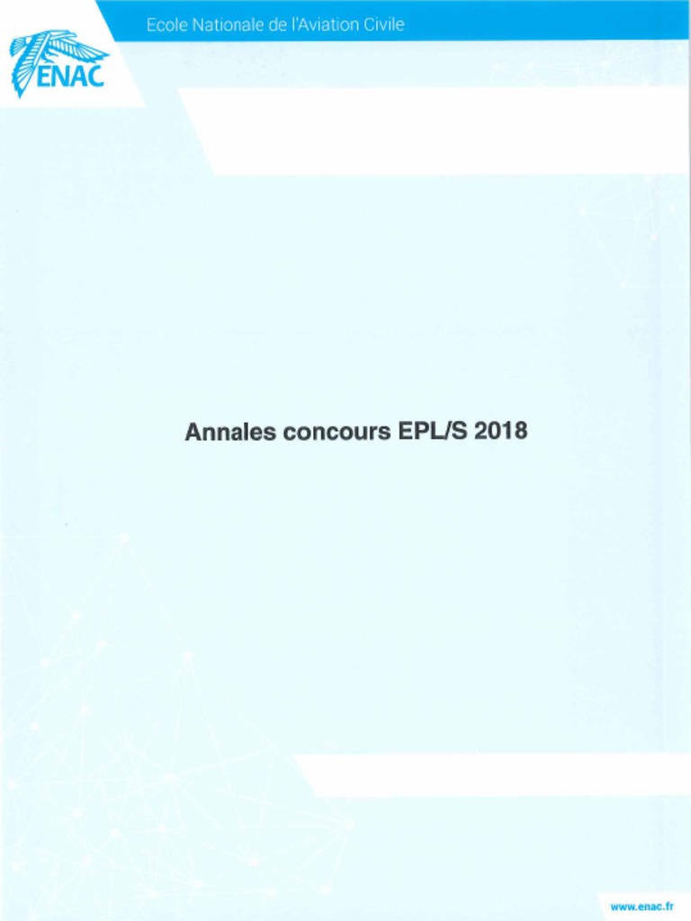 Annales Concours ENAC 2018 PDF | PDF