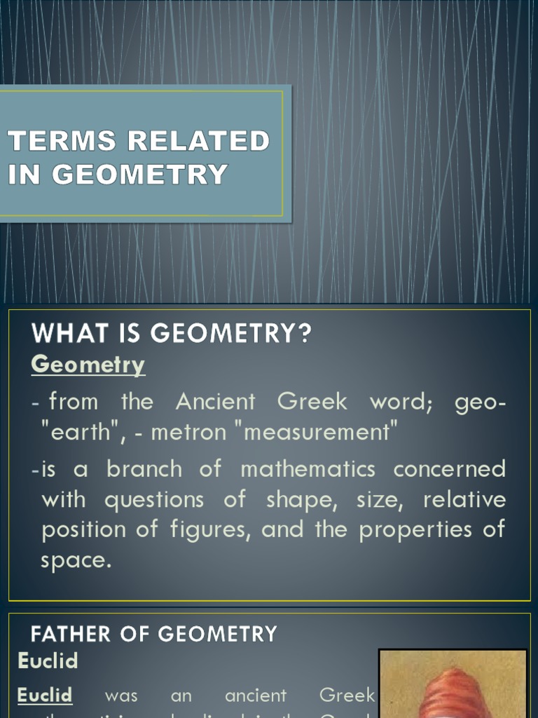 Key Geometry Terms Explained | PDF | Line (Geometry) | Angle