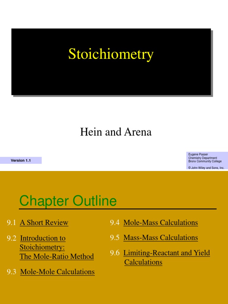 Stoichiometry | PDF | Mole (Unit) | Stoichiometry
