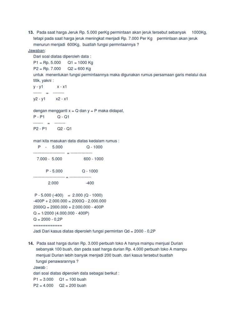 Latihan Soal Ekonomi Pengantar - Mikro | PDF