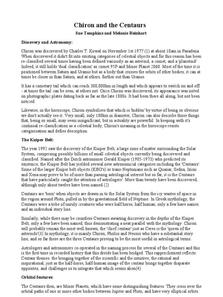 Chiron and The Centaurs | Download Free PDF | Astronomy | Solar System