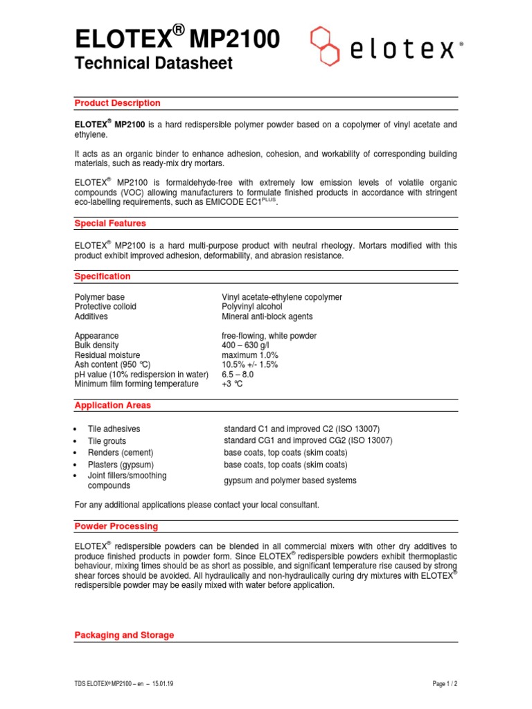 Elotex Tds | Download Free PDF | Polyvinyl Chloride | Packaging And ...