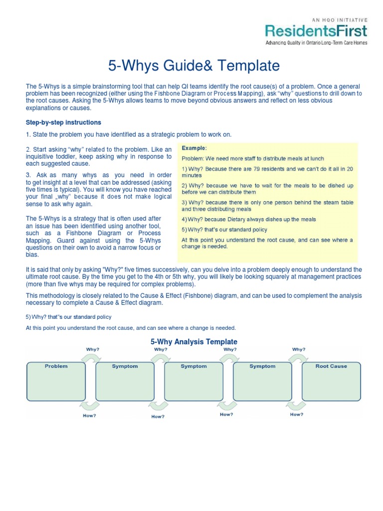 Why Why Tool Template | PDF | Methodology | Cognitive Science