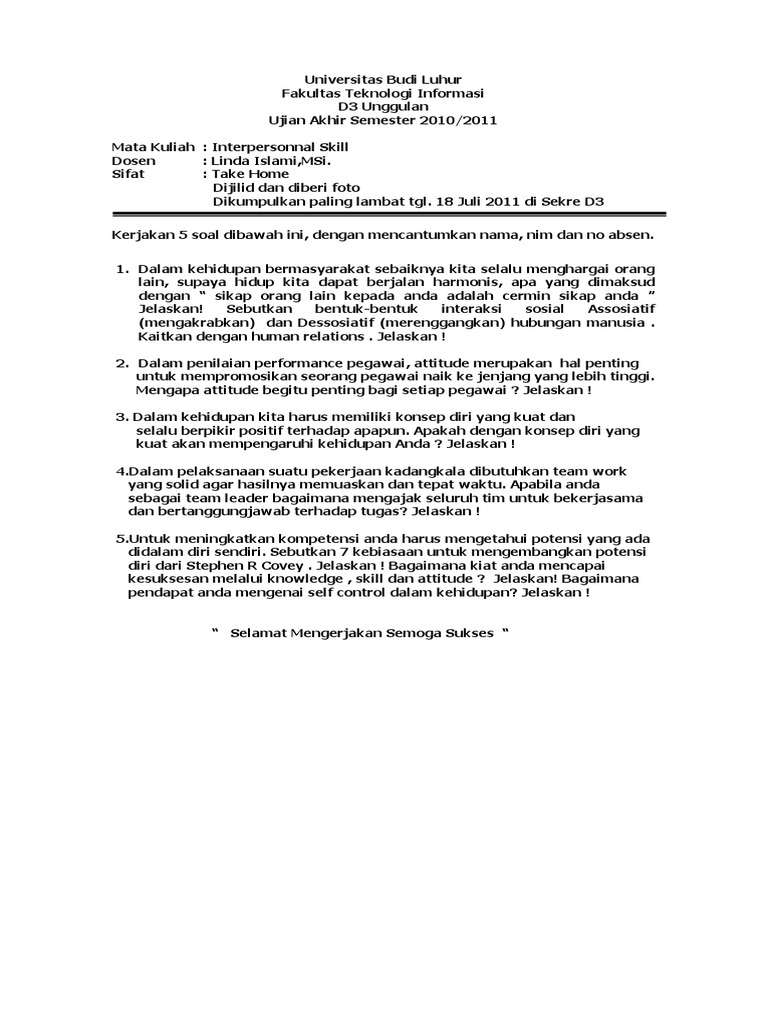 UAS InterSkill | PDF