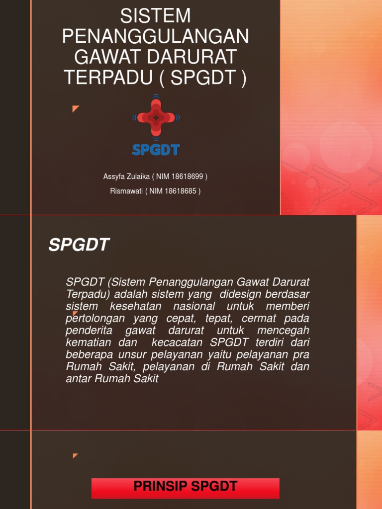 Sistem Penanggulangan Gawat Darurat Terpadu (SPGDT) | PDF