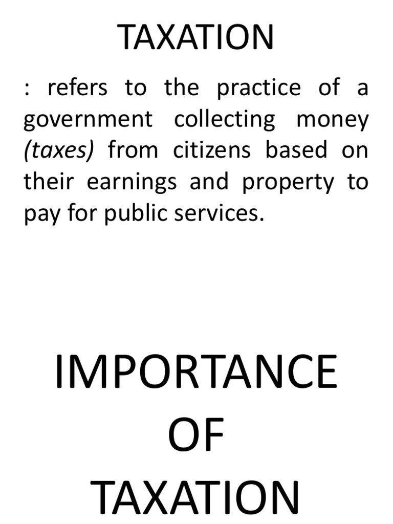 Importance of Taxation | PDF