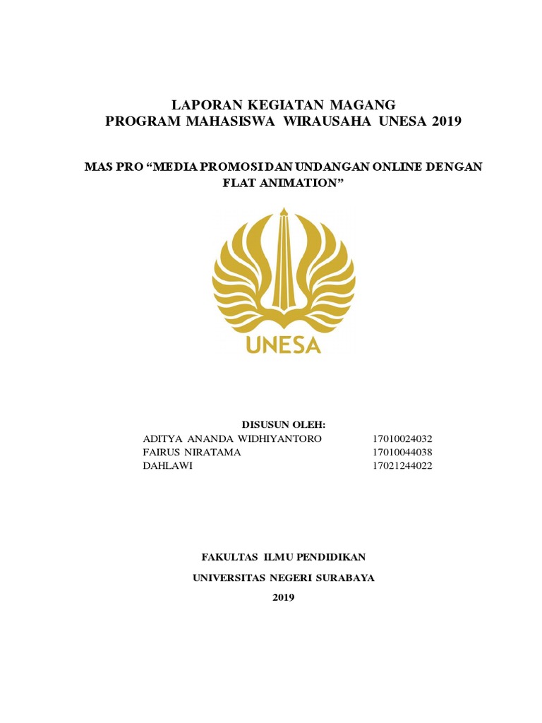 Laporan Magang PMW Unesa Mahasiswa Project | PDF