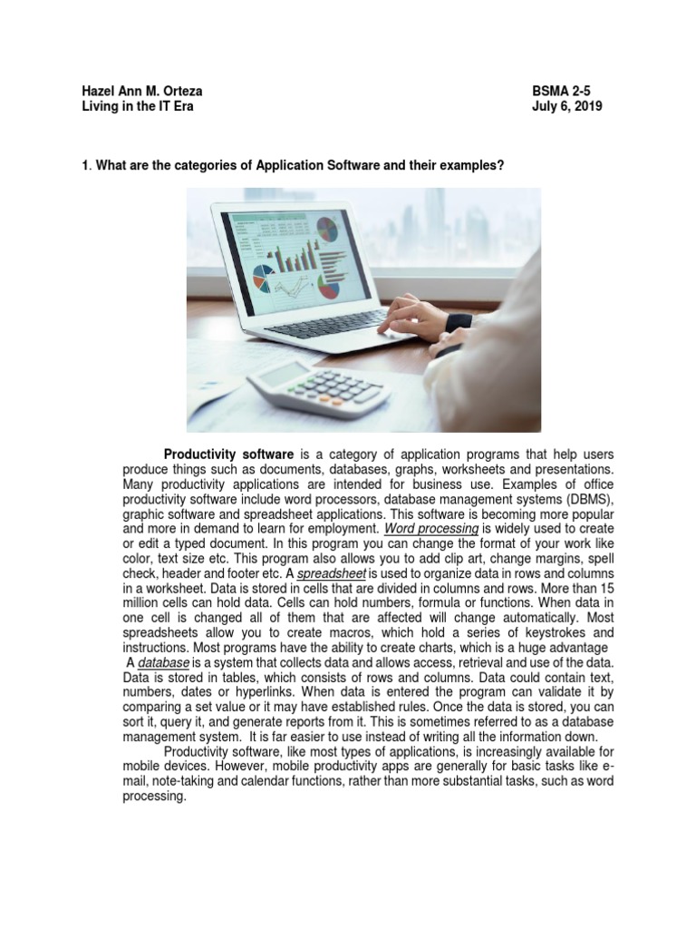 An Overview of Productivity, Multimedia, Personal, and Communication Application Software ...