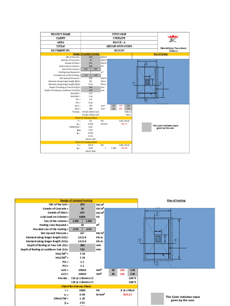 Design of Isolated Footing For Checking | PDF | Building Materials ...