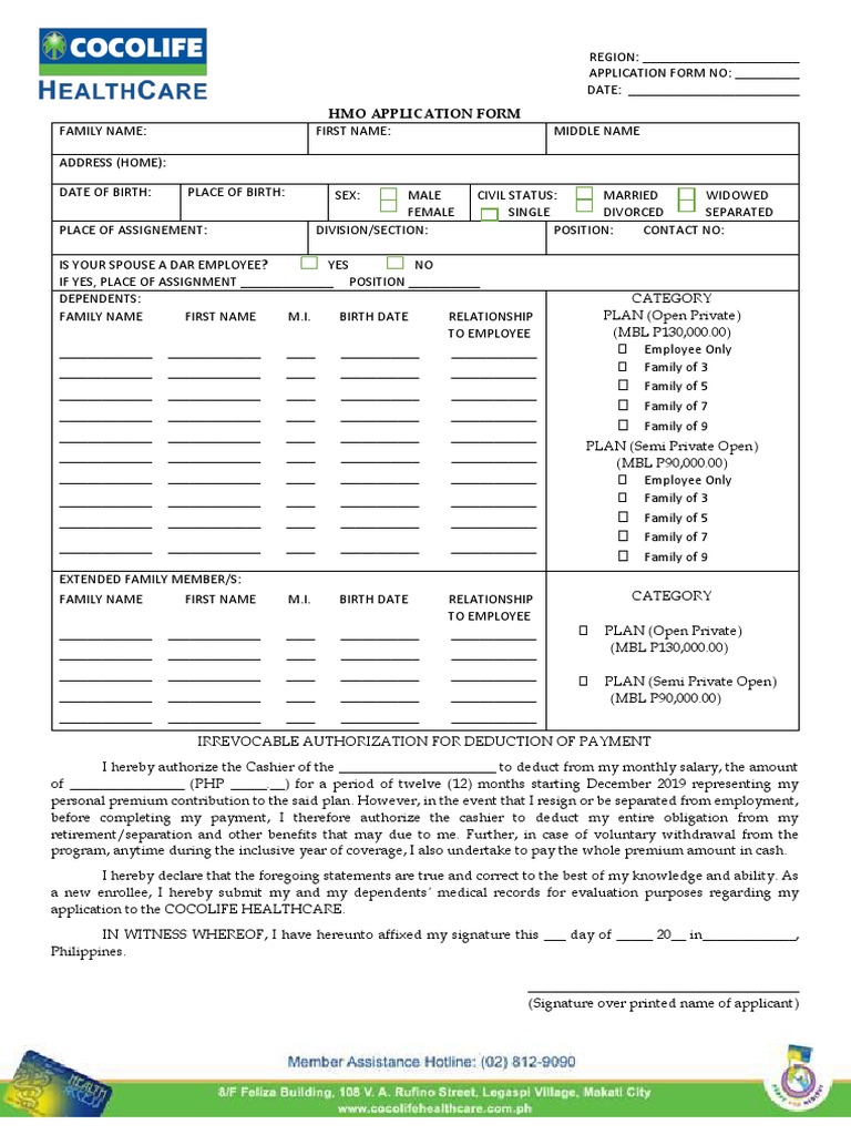 Cocolife Application Form PDF | PDF | Service Industries | Social ...