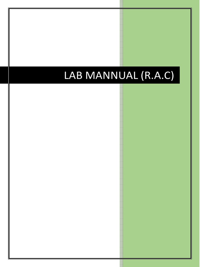 Rac Lab Mannual | PDF | Air Conditioning | Heat Exchanger