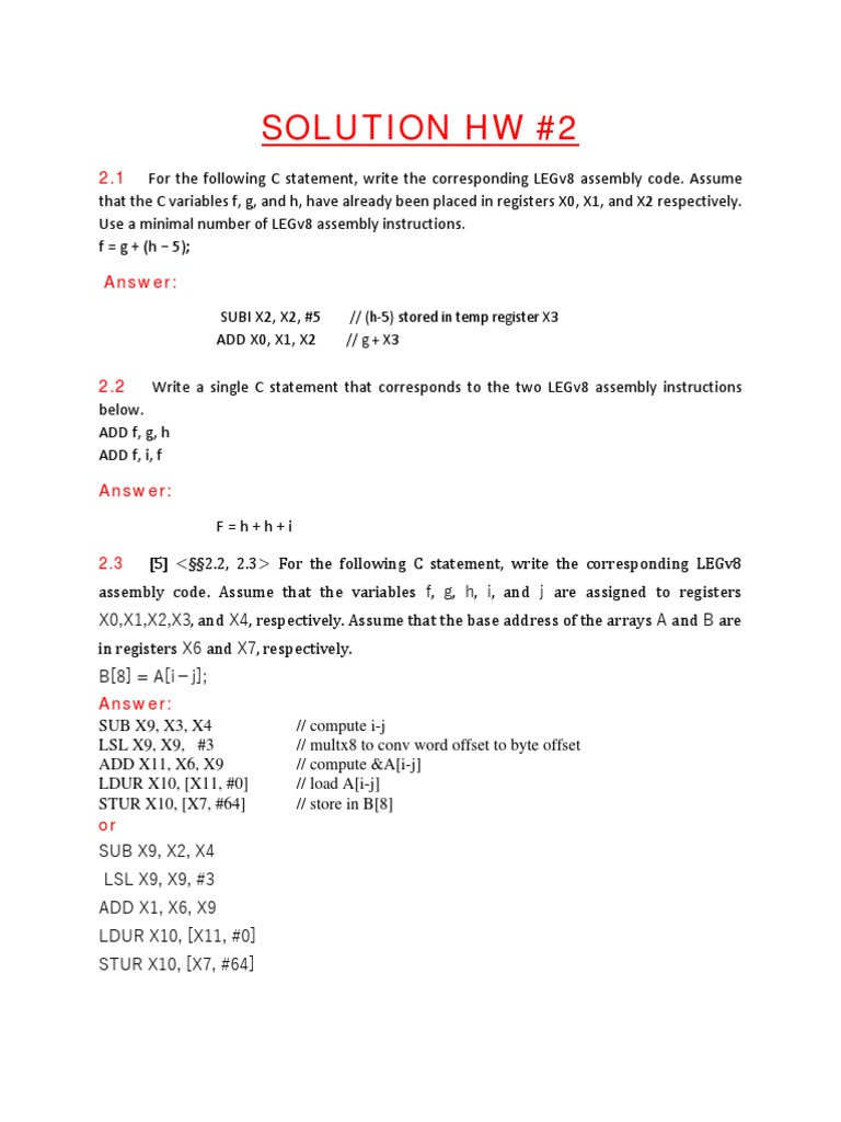 Solution HW02 | PDF | Digital Technology | Computer Architecture