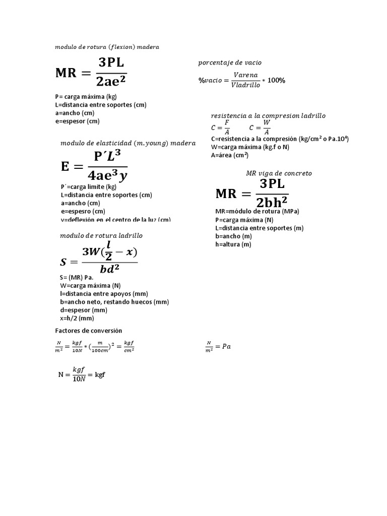 Formula Materiales | PDF