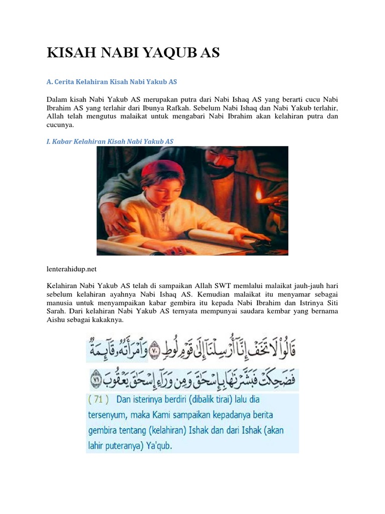 Kisah Nabi Yakub AS: Dari Lahir hingga Wafat | PDF | Agama & Spiritualitas
