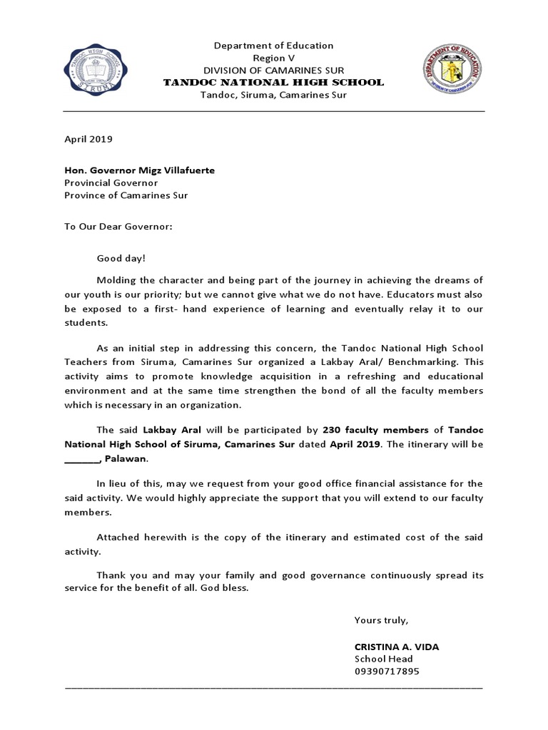Request for Financial Support for Benchmarking | PDF