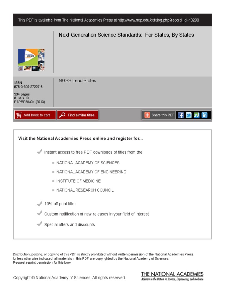 NGSS (2013) The Next Generation Science Standards PDF | PDF | Science ...