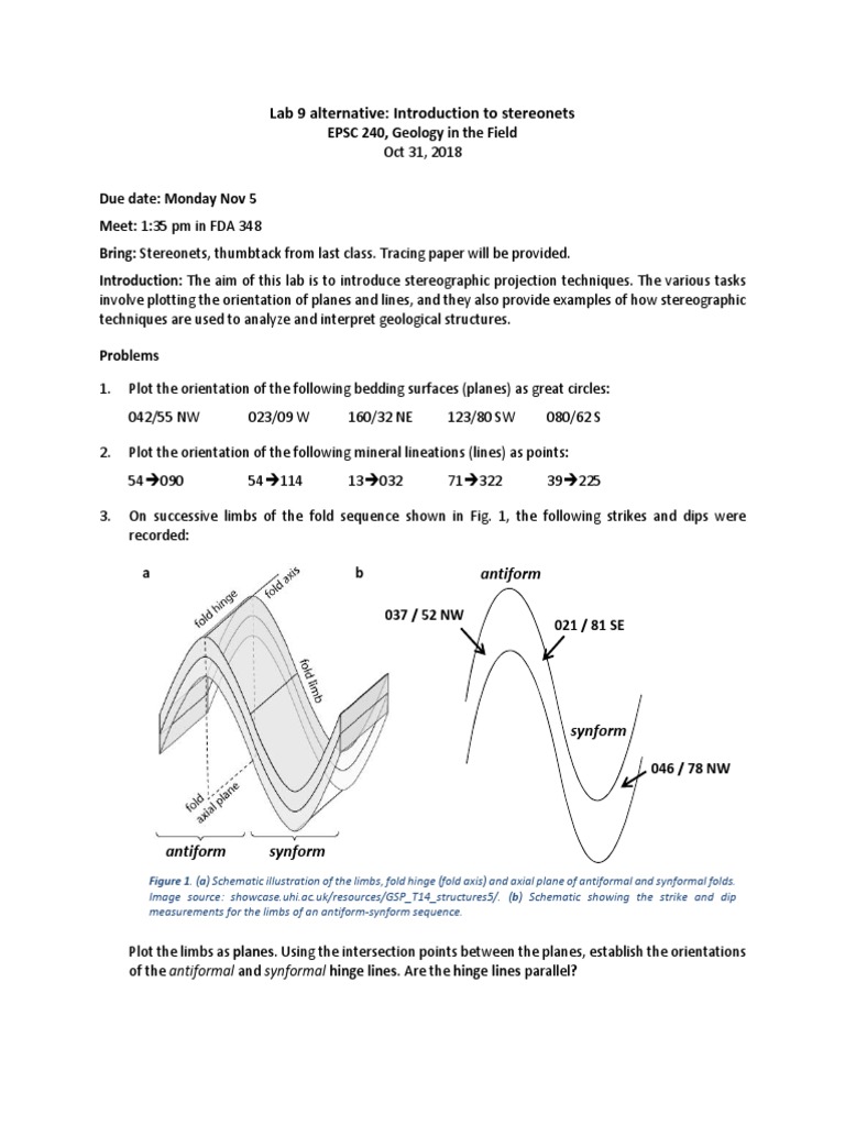 Lab9 Stereonets | PDF | Structural Geology | Geology