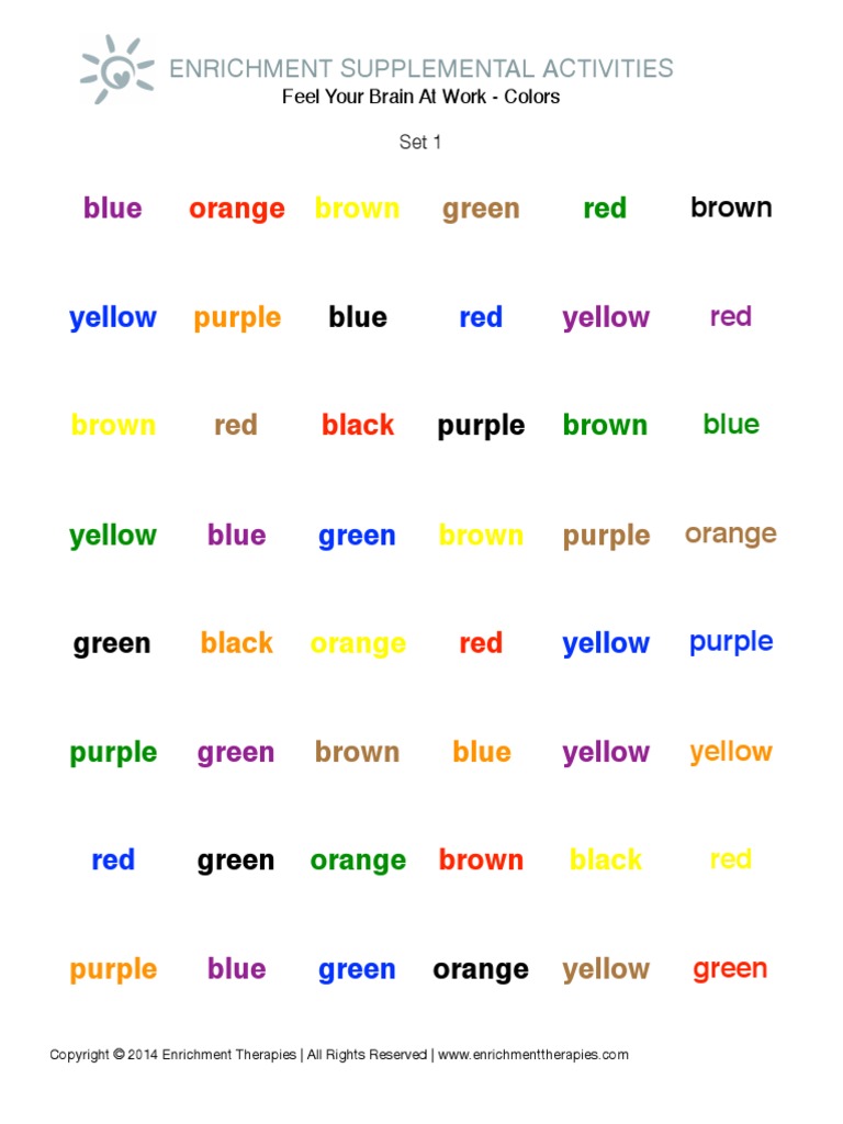Brain Training Colors | PDF | All Rights Reserved | Natural Resources Law