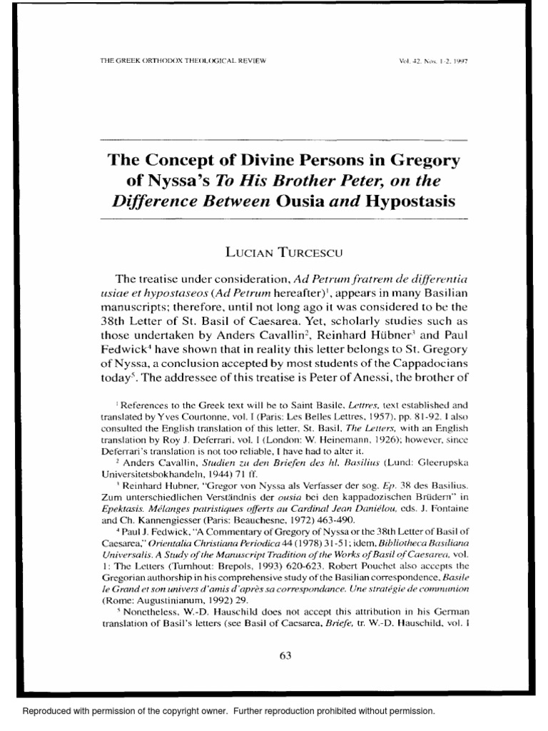 L. Turcescu, "The Concept of Divine Persons in Gregory of Nyssa's To ...