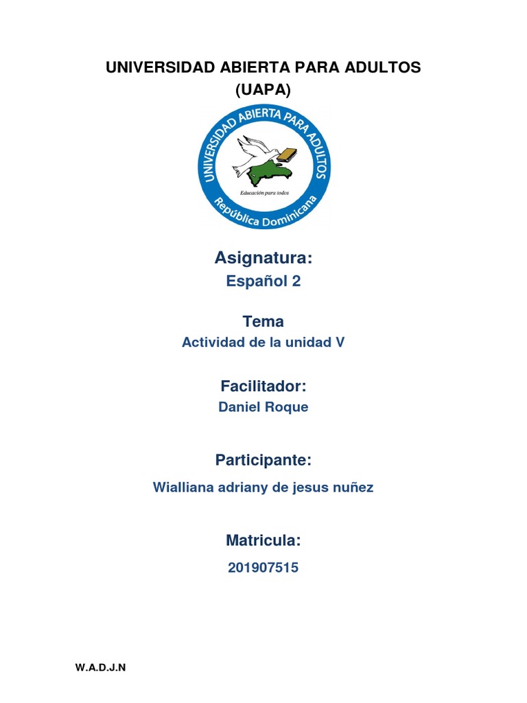 Actividad de La Unidad 5 Español 2 | PDF | Ensayos | Internet