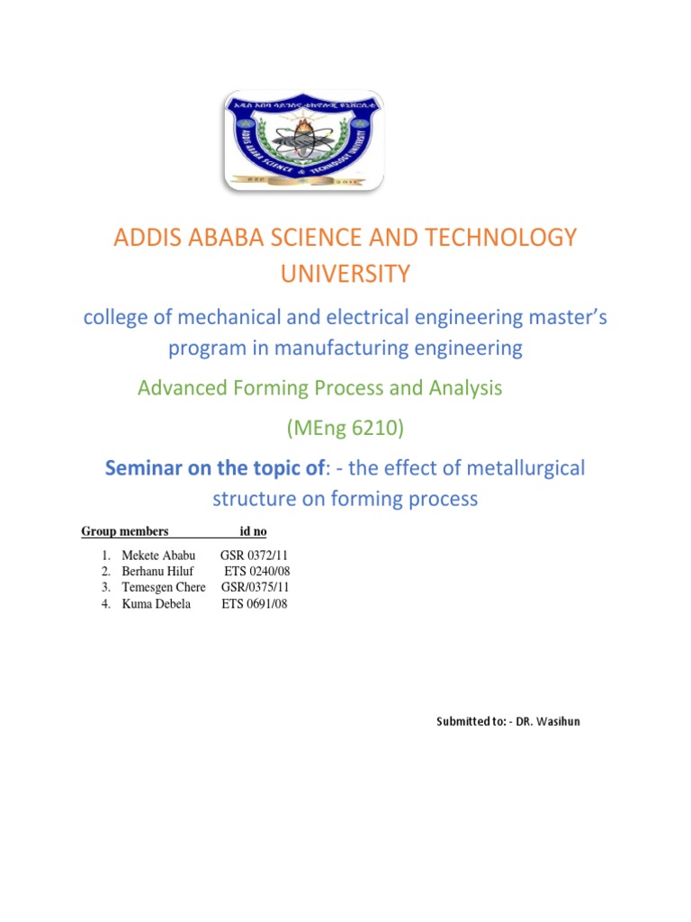 Effects of Metallurgical Structure On Forming Process | PDF | Dislocation | Deformation ...