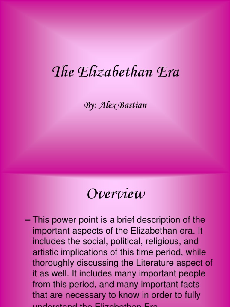 The Elizabethan Era Powerpoint | PDF | Elizabethan Era | William ...