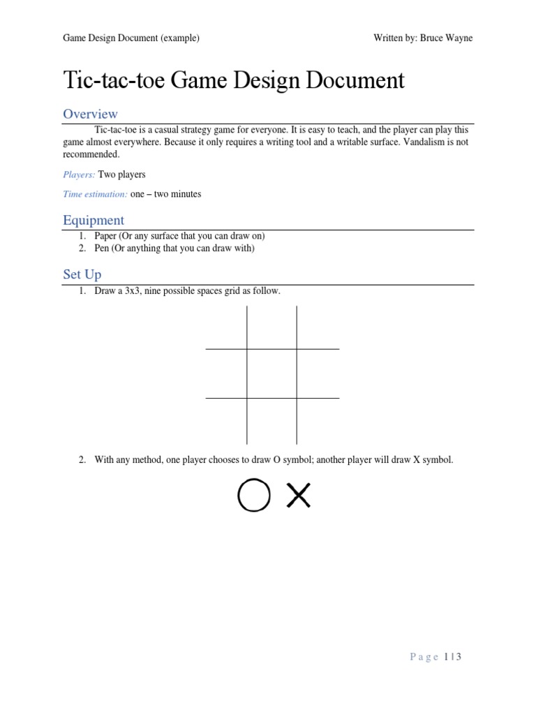 Example of A Game Design Document. | PDF | Game Design