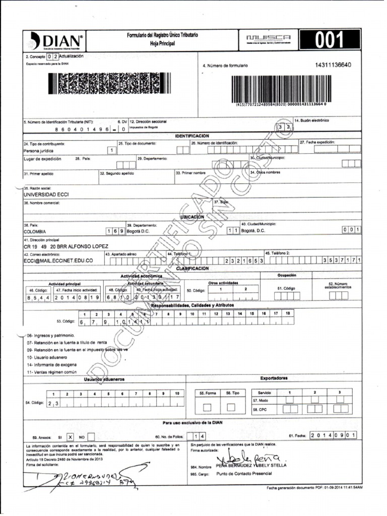 Registro Unico Tributario RUT PDF | PDF