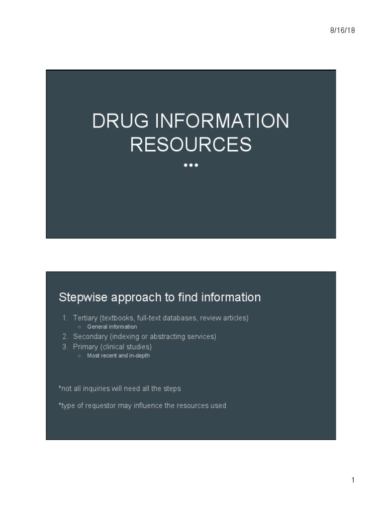 Comprehensive Drug Information Resources | PDF | Pharmacology | Pharmacy