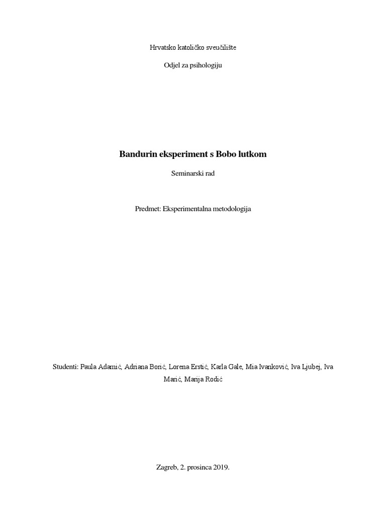 Bandurin Eksperiment S Bobo Lutkom | PDF