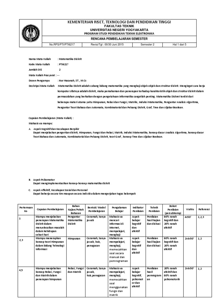 RPS Matematika Diskrit | PDF | Komputer