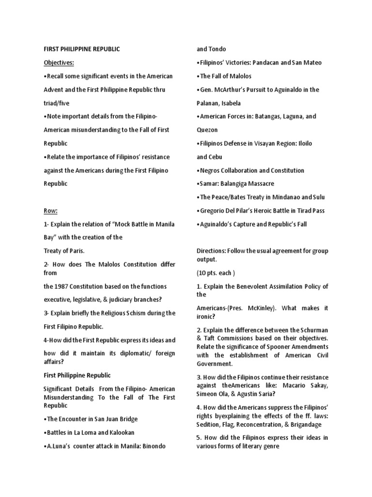 First Philippine Republic | PDF | Philippines | Government