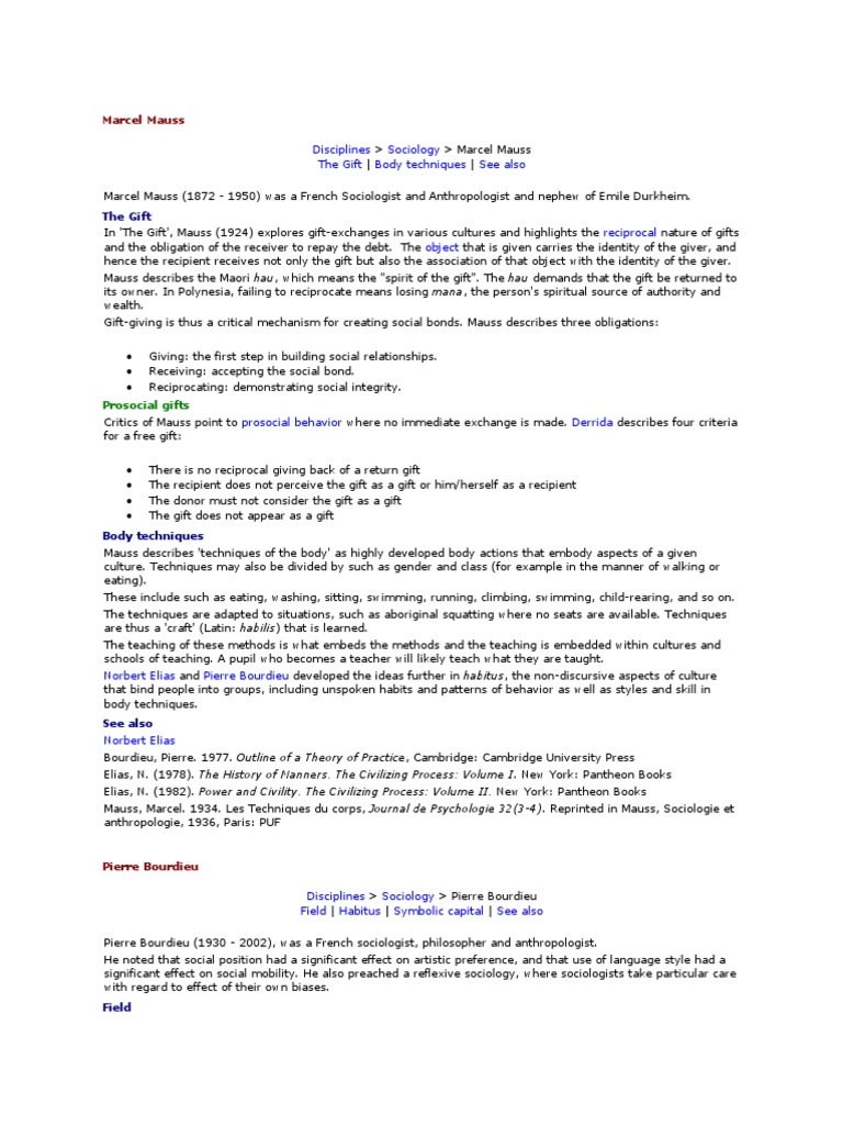 Understanding Mauss's "The Gift" | PDF | Psychological Concepts ...
