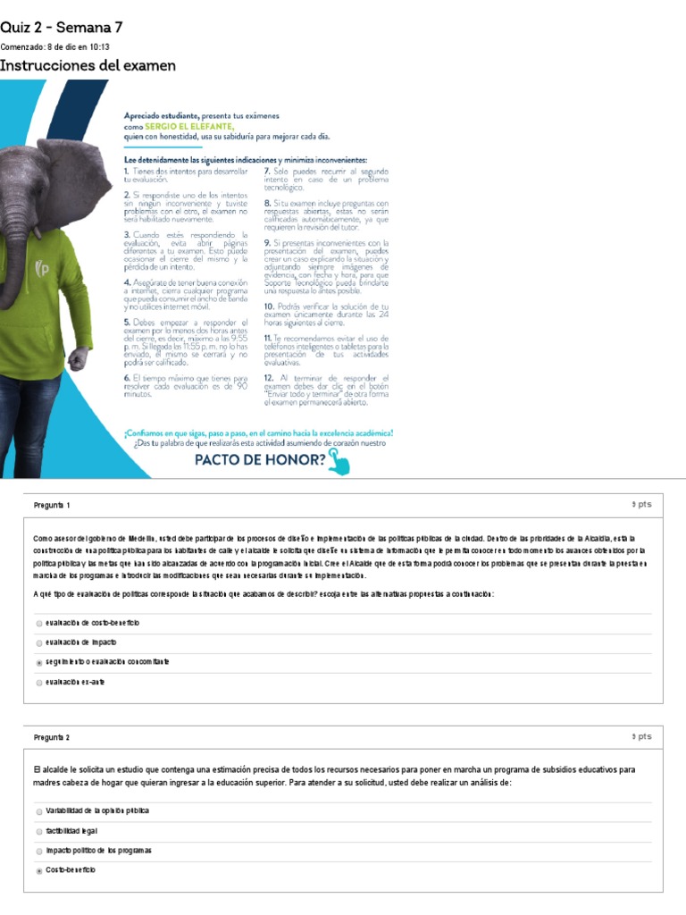 Examen - Quiz 2 - Semana 7 PDF | PDF | Evaluación | Pobreza