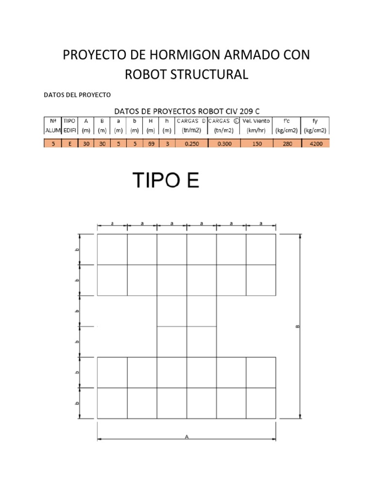 Proyecto de Hormigon Armado Con Robot Structura1 | PDF | Hormigón | Ingeniería