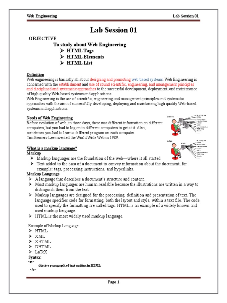Lab Session 01 | PDF | Html | Html Element