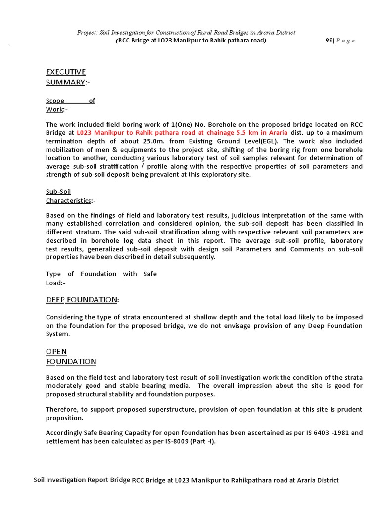 Soil Report | PDF | Foundation (Engineering) | Deep Foundation