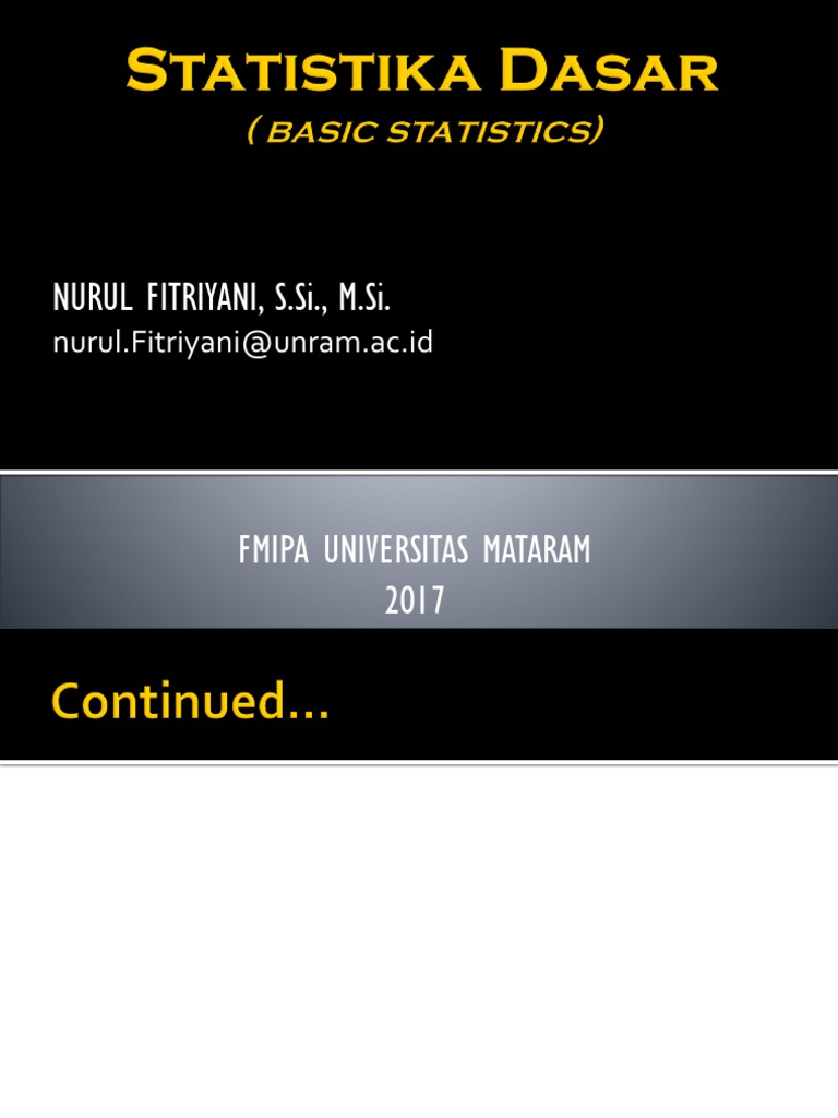 Basic Statistics - 8 - Statistical Estimation PDF | PDF