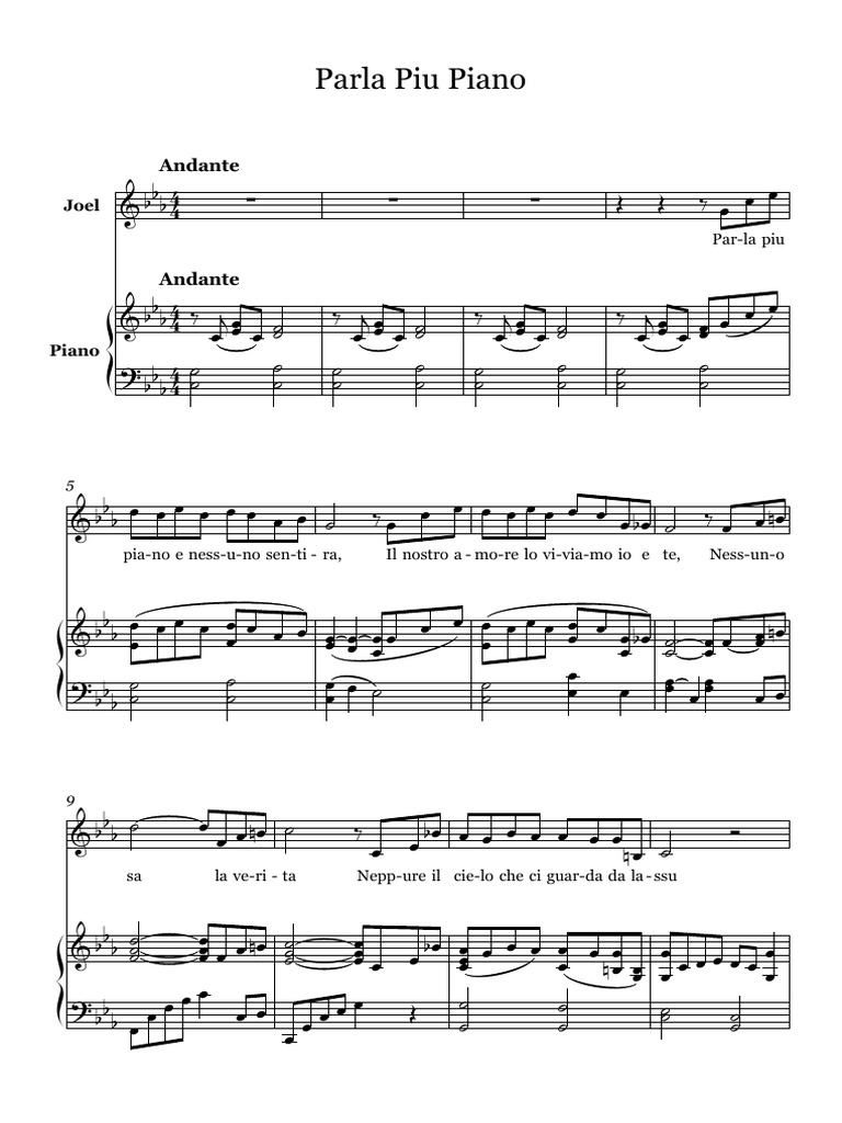 Parla Piu Piano - Partitura Completa PDF | PDF